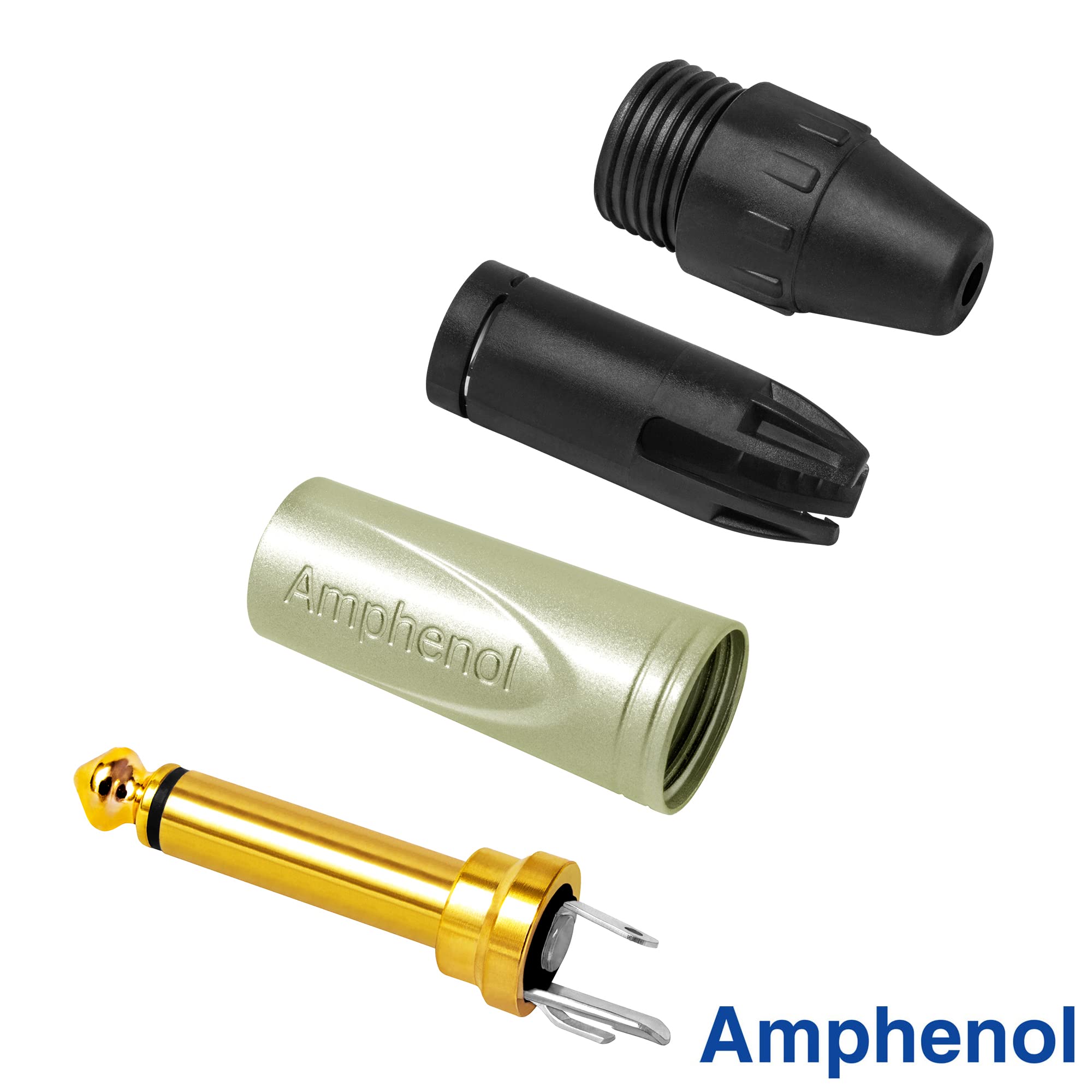 20 Foot - Gotham GAC-1 Ultra Pro (Black) - Premium, Low-Capacitance (21 pf/F) Guitar Bass Instrument Cable - Amphenol QM2R-AU & QM2P-AU ¼ Inch (6.35mm) Gold TS Connectors