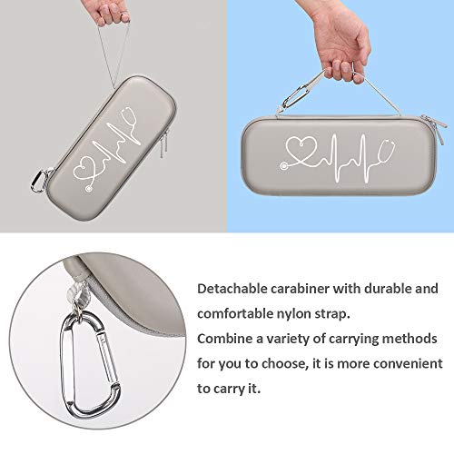 BOVKE Stethoscope Protective Case Replacement for 3M Classic III, Lightweight II S.E, Cardiology IV, MDF Acoustica Deluxe Stethoscope - Extra Room fit Nurse Accessories Penlight Medical Scissors, Grey