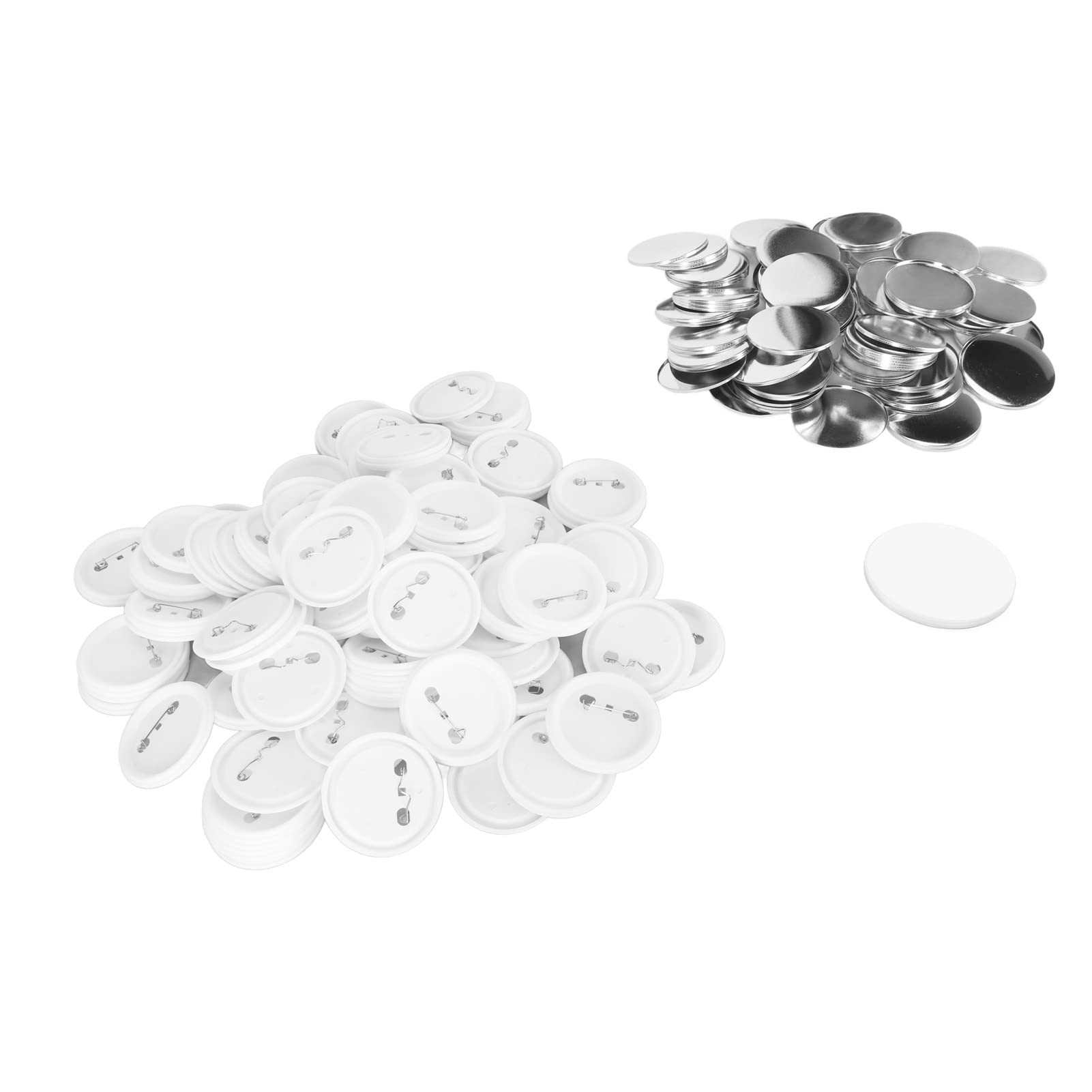 100 Sets Blank Pin Button Maker Machine Badge Parts Set for Button Making Machine DIY RoundForm Rustproof Button Making Supplies Pin Maker Back Button (58MM)