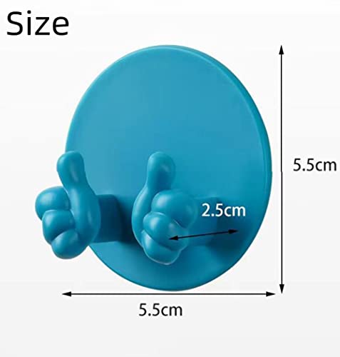 12pcs Thumbs Up Wall Hook, Sticky Hooks for Hanging, Adhesive Wall Hooks, Shower Hooks for Inside Shower, Self Adhesive Hooks for Hanging in Living Spaces, Kitchen, Bathroom (Color Mixing)