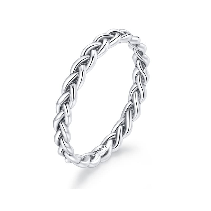 100% 925 Sterling Silver Ring Braided Texture Design Ring Rings For Women Wedding Fingers S925 Jewelry CTR161 (6)