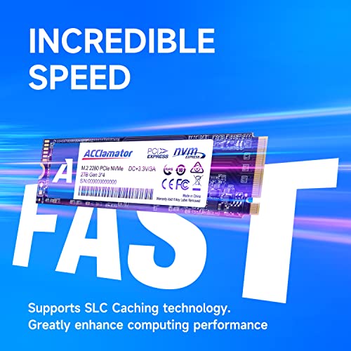 Acclamator 256GB NVMe SSD PCIe M.2 2280 Internal SSD, High Performance Solid State Drive for Laptop and Desktop Read Speed Up to 2000MB/s N20