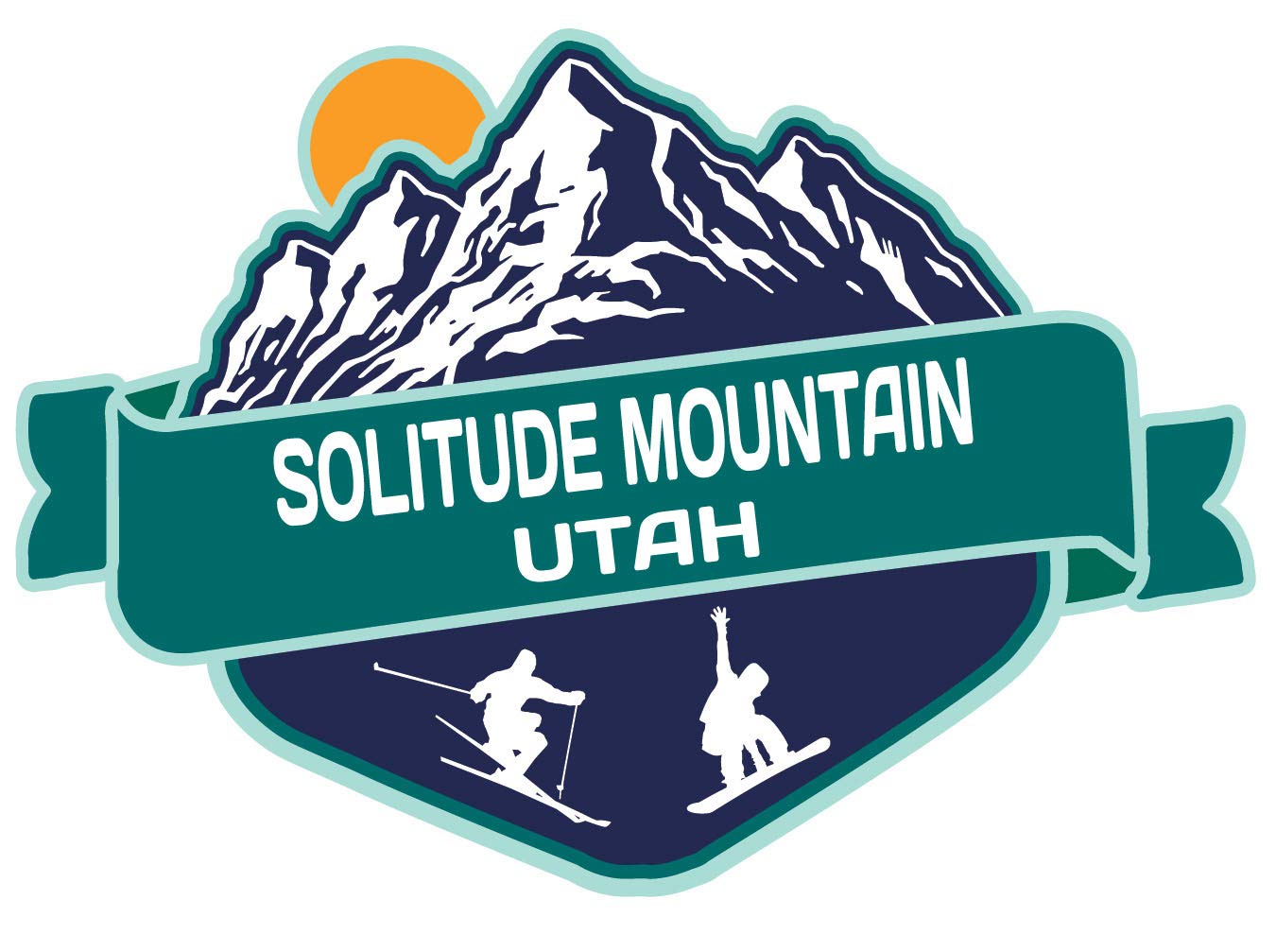 Solitude Mountain Utah Ski Adventures Souvenir 2 Inch Vinyl Decal Sticker Mountain Design