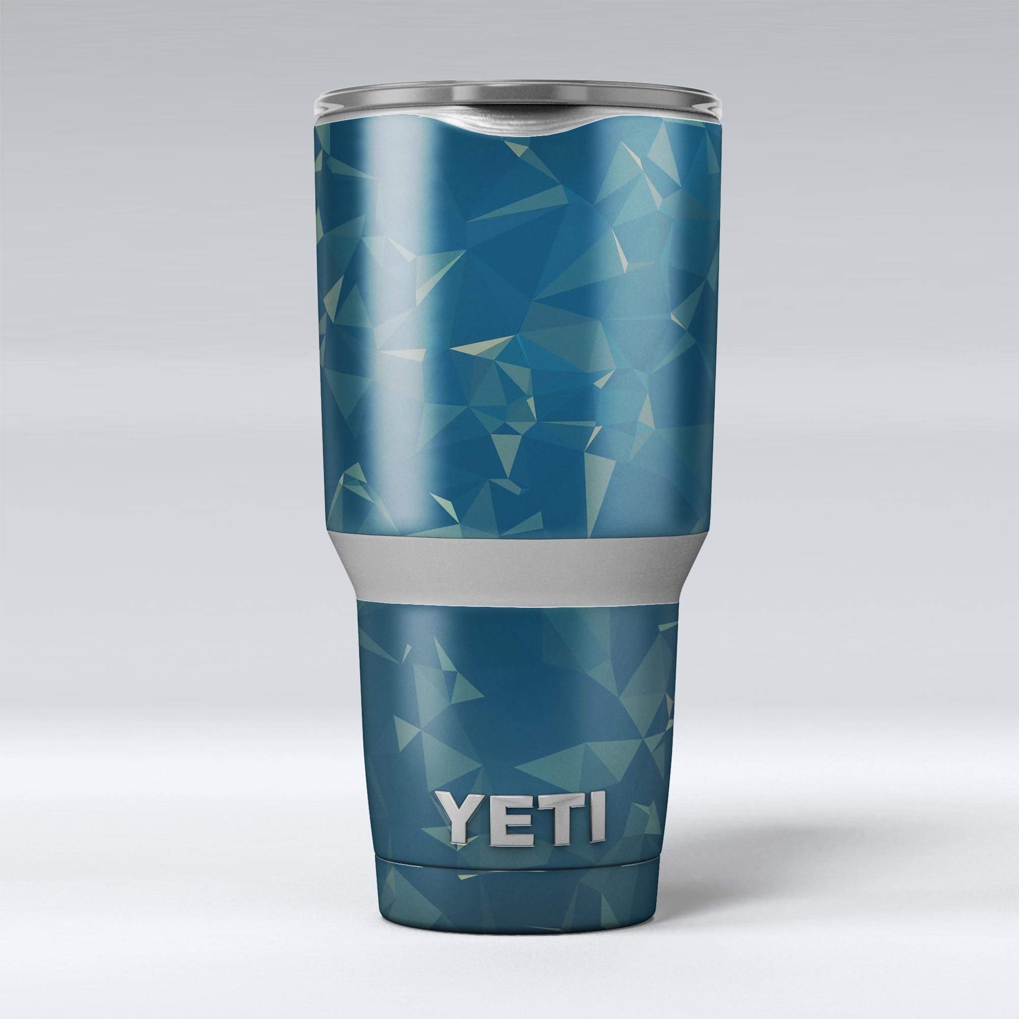 Design Skinz Blue Geometric V10 - Skin Decal Vinyl Wrap Kit Compatible with The Yeti Rambler Cooler Tumbler Cups