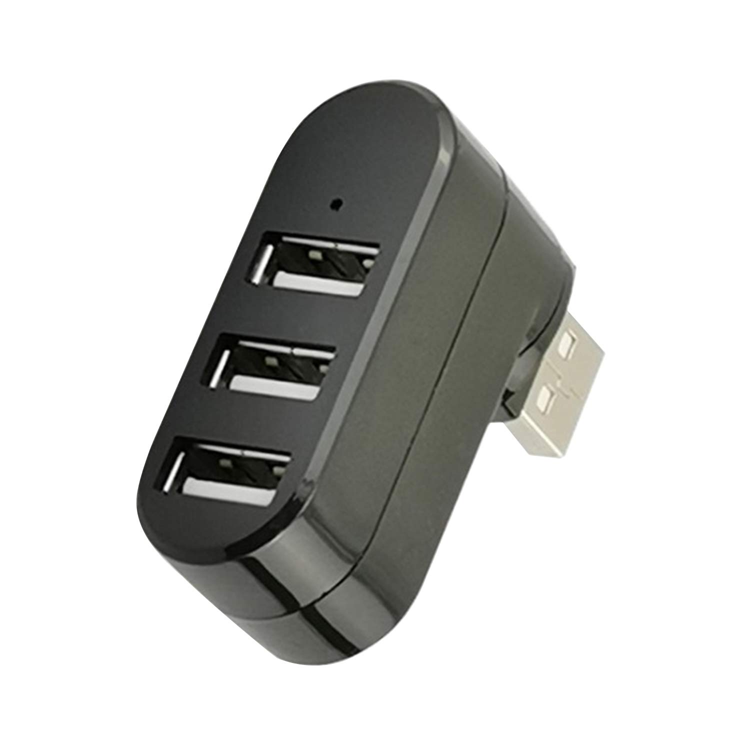 AYECEHI USB Port Splitter, USB 3 Port Compact Portable Rotatable HUB, USB Hub Dock [90°/180° Degree Rotatable] for PC Laptop Notebook and More - Black