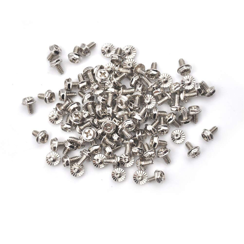 CD-ROM Hard Disk Toothed Hex 6/32 for Computer PC Case Hard Drive Motherboard Mounting Screws for Motherboard PC Case 100pcs SCRW-201689