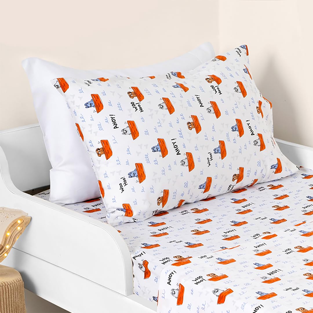 100% Cotton 210TC Salt Earth Kids Bedsheet, Twin Sheets Set for Toddler bed, 3 Piece Bedding Set Including Flat Sheet, Fitted Sheet, and Pillowcase, Themed Cute Sheets for a Playful Kids Bed (Unicorn)