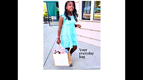 2 Jute Burlap Tote Bags with Soft Carry Handle, 1 Large Tote w/button closure and 1 Small. (Large & Small Bag)