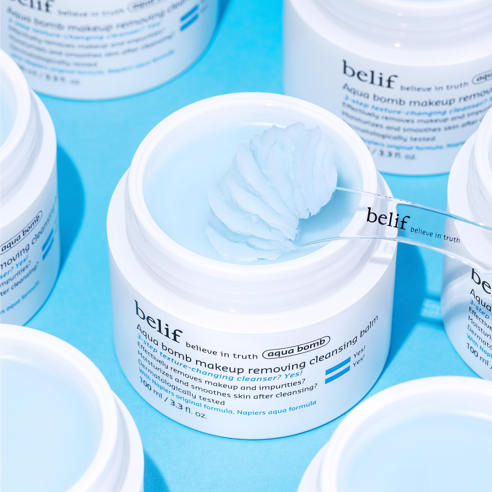 belif Aqua Bomb Cleansing Balm Makeup Remover, Hydrate & Deep Cleanse in 1 Step, No Mess Clean Up, Melt Away Makeup & SPF, Balm to Oil Cleanser Formula, No Oily Residue, Korean Skin Care