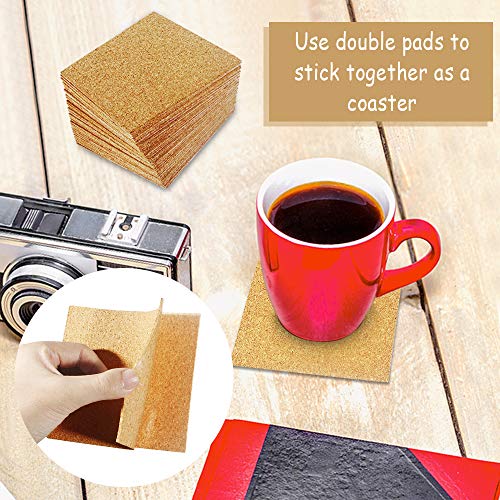 30 Pack Self-Adhesive Cork Squares 4β x 4β Cork Tiles Cok Bcking Sheets Cork Coasters Square for DIY Crafts