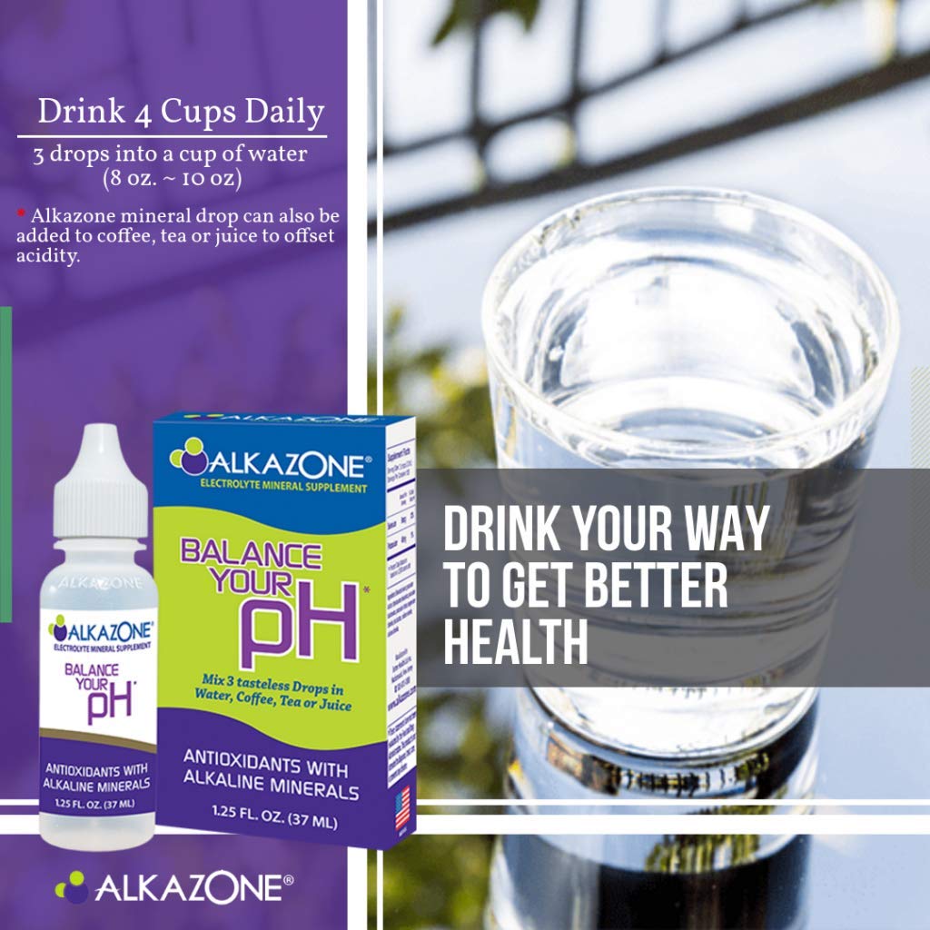 Alkaline Water Drops with Ph Test Strips Bundle - Alkazone Antioxidant Alkaline Mineral Drops Make Your Own Alkaline Water Raise Ph | Includes 50 Ph Test Strips for Water to Test Alkalinity