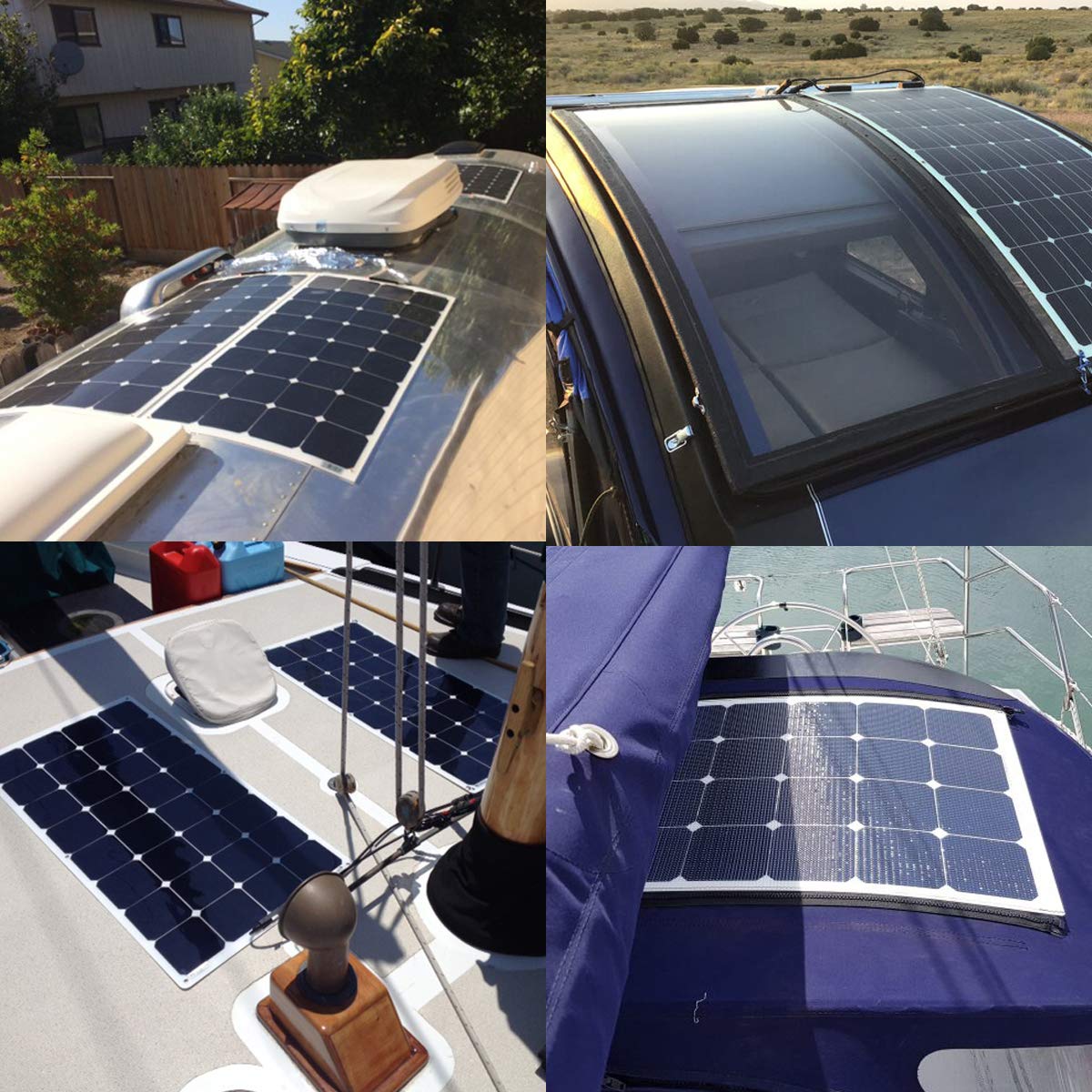 100 Watt 12V Flexible Solar Battery Charger & Maintainer - 100W Ultra Lightweight ETFE Solar Panel with Built-in Intelligent MPPT Charge Controller + 3 Stages Charging for Car, RV, Boat, Trailer, Roof