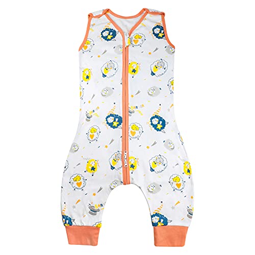 MooMoo Baby Sleep Sack with Feet Summer Toddler Wearable Blanket with 2-Way Zipper Sleeveless Baby Cotton Sleeping Sack with Legs 6M-5T