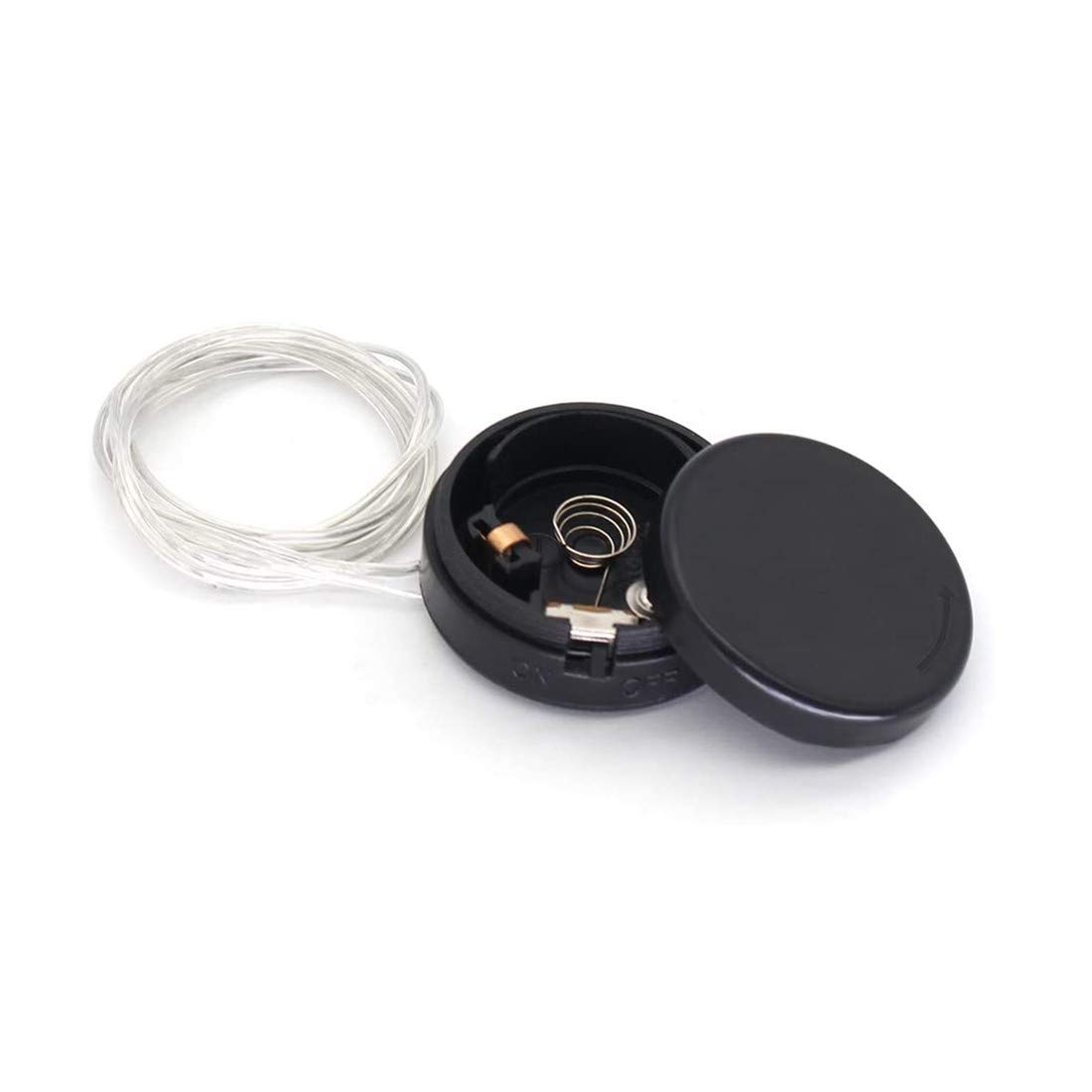 bnafes Wire Lead Type 6V CR2032 Coin Cell Button Plastic Battery Holder Case with On/Off Switch Pack of 10