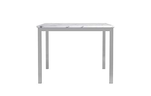 Coaster Furniture Athena Rectangle Marble Top Dining Table Carrara Mable and Chrome 110101