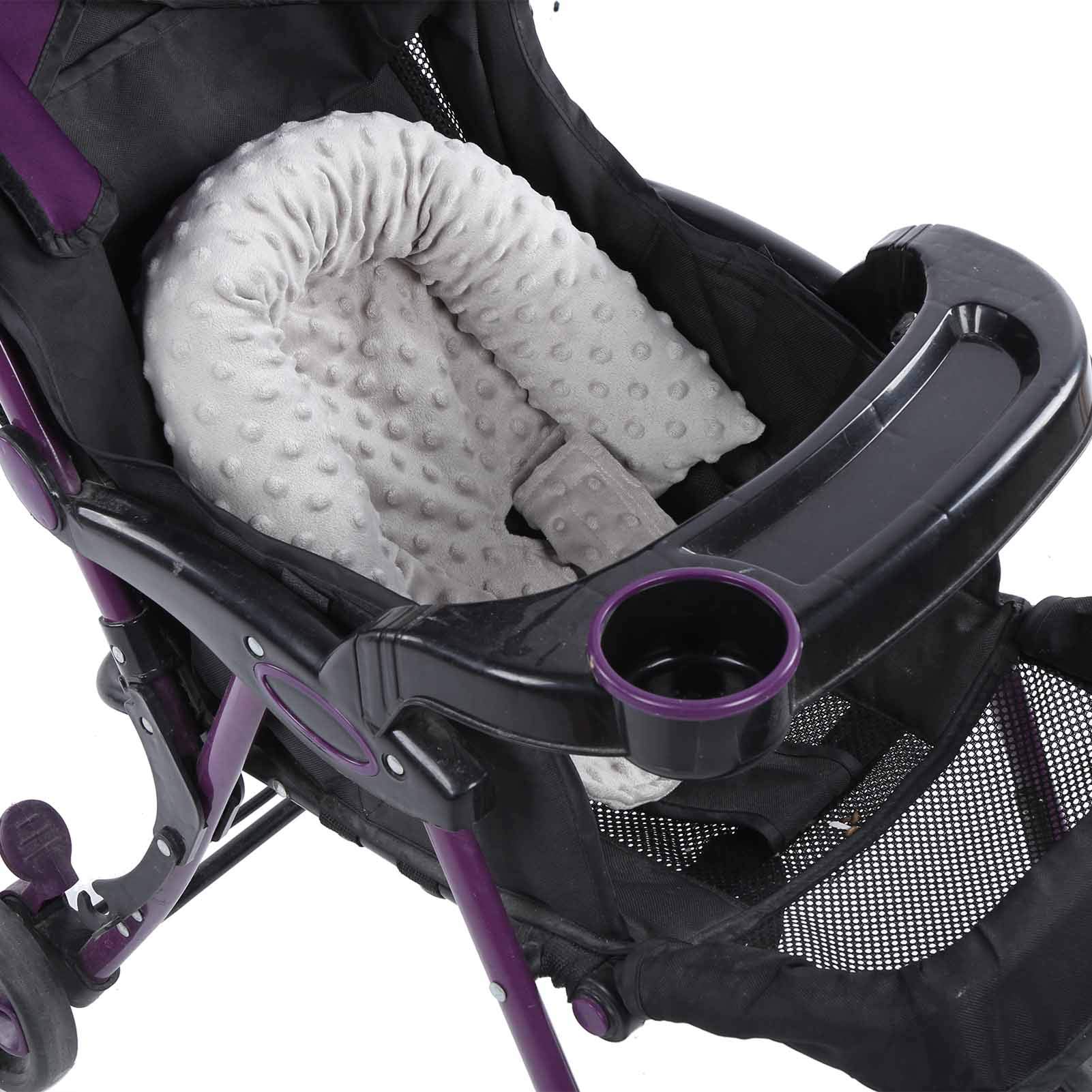 Jiawu Infant Support Pillow, Stroller Cushion, Baby Head Support, for Baby Protecting Child's Head(Grey, Baby headrest)