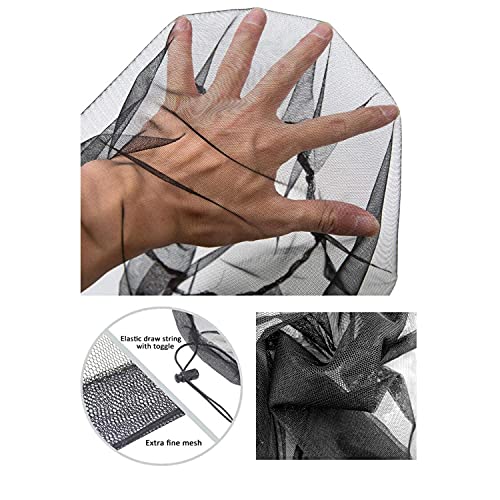 Mosquito Net Mosquito Insect Head Face Protect Watshi Mosquito Mesh Net Leg Mosquito Pants and Head Net for Protection Outdoor Fishing Hiking Camping(2pcs) (Black)