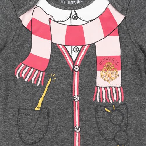 Harry Potter Hermione Baby Girls 3 Pack Bodysuit red/pink/heather grey 12 Months