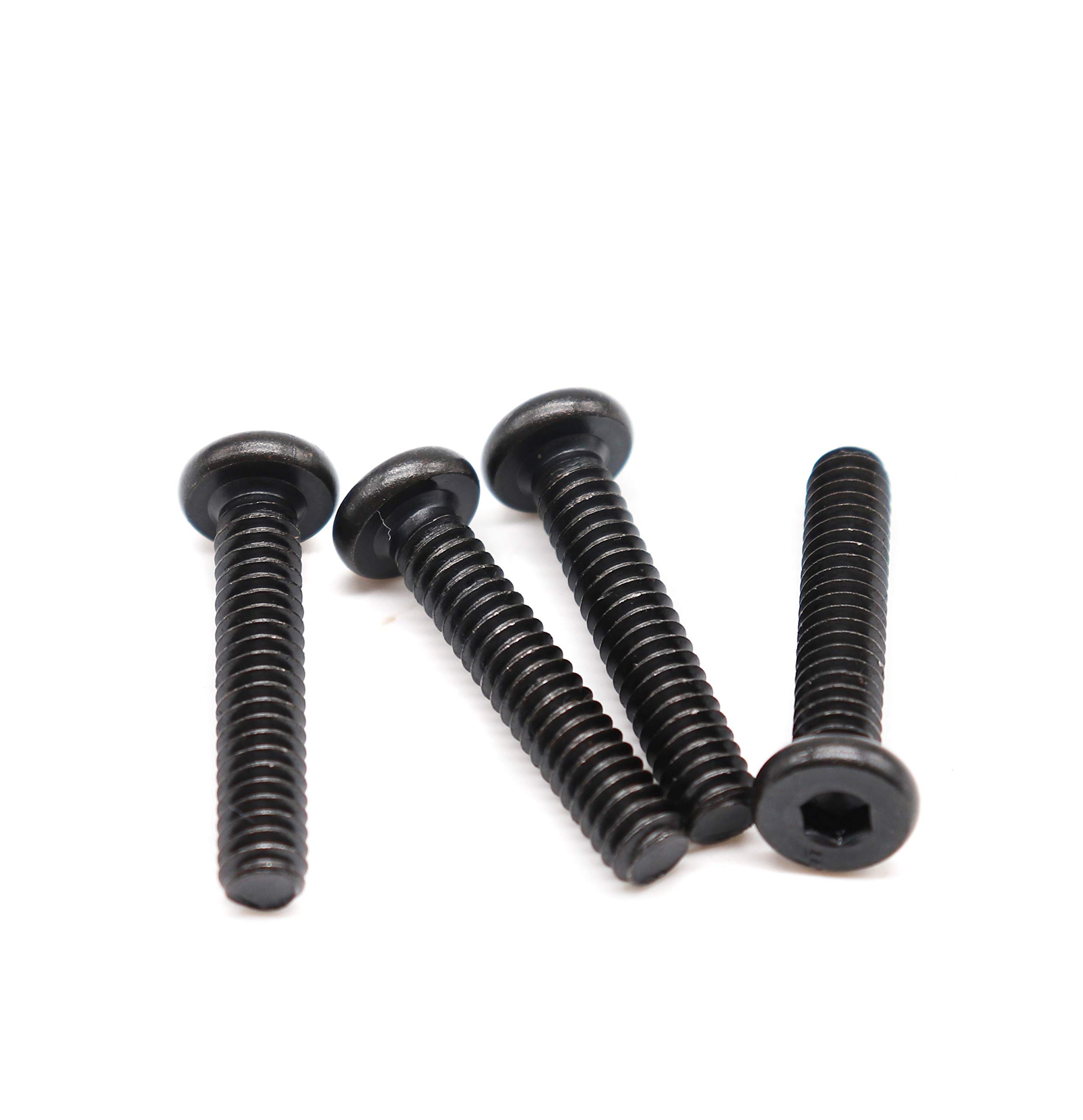 binifiMux 12pcs Black 1/4-20 x 1 1-1/4" 1-1/2" 2" 2-1/2" 3" 3-1/2" Hex Socket Cap Screws Bolts for Furniture Chair Table Desk Crib Bed, Full Thread (12pcs 1/4-20 x 1)