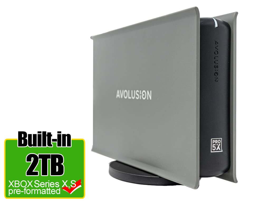 Avolusion PRO-5X Series 2TB USB 3.0 External Gaming Hard Drive (Grey) Compatible with Xbox Series X, S Game Console - 2 Year Warranty (Renewed)