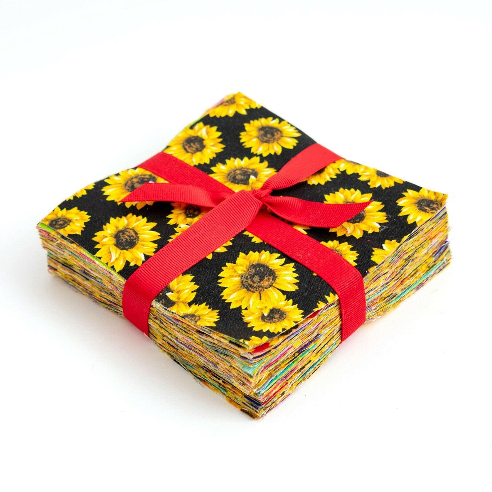 102 Piece Sunflowers pre Cut Charm Pack 5" Squares 100% Cotton Fabric Quilt