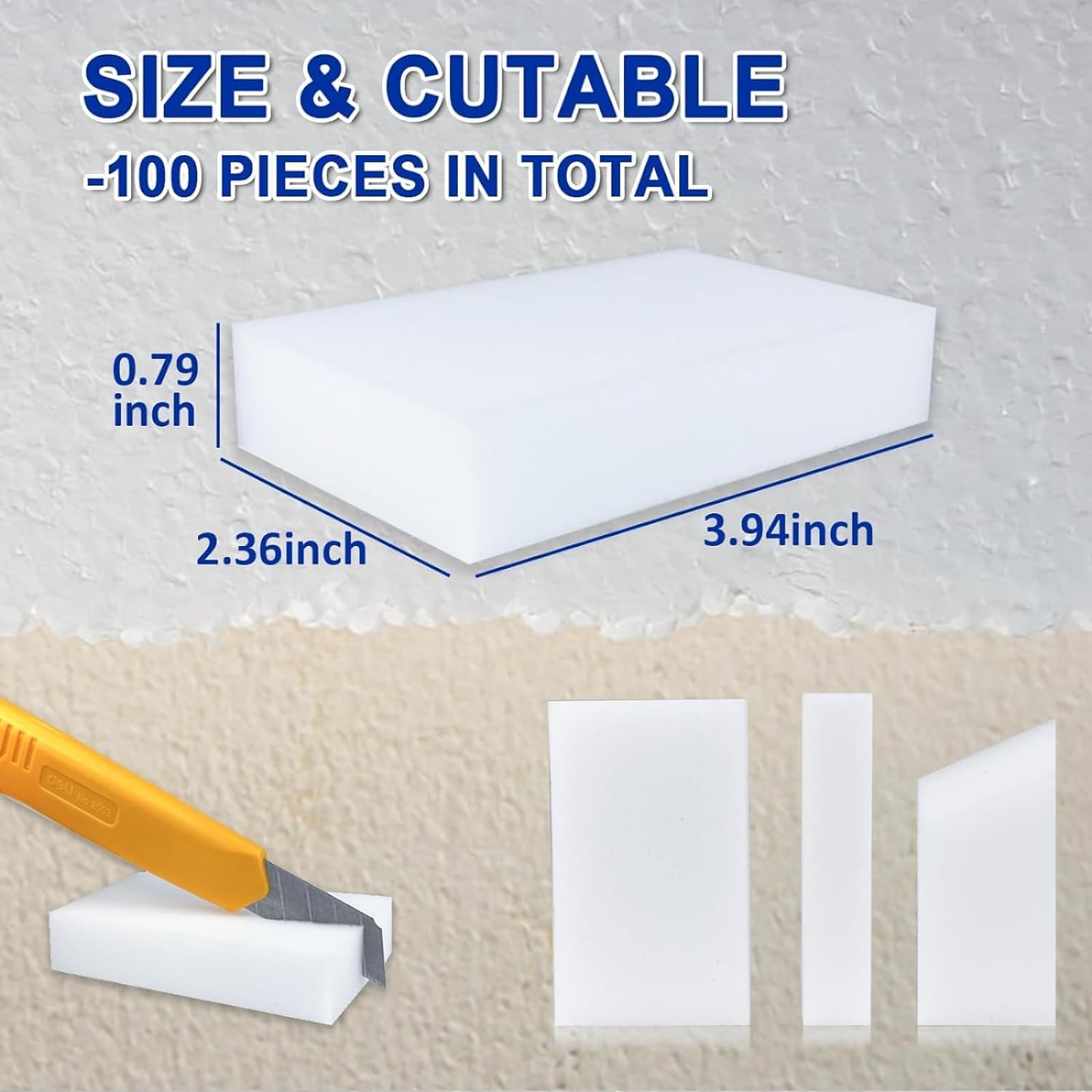 100/50 Pieces Magic Eraser Sponge Cleaning Pads for Furniture, Walls, Cars, Kitchens, bathrooms, Windows (100)
