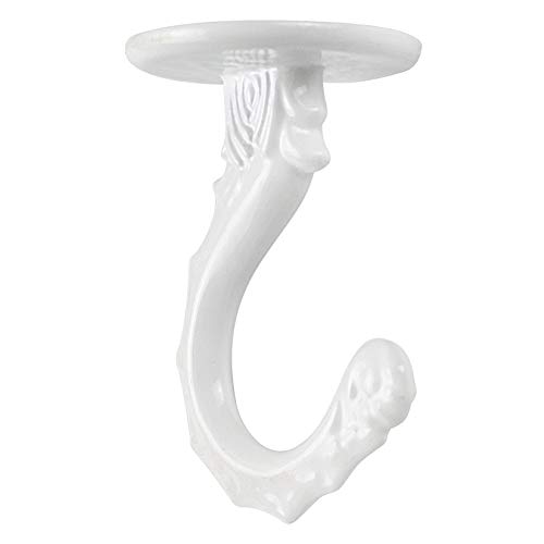 QMseller 2 Sets Metal Ceiling Hooks, Heavy Duty Swag Ceiling Hooks with Hardware for Hanging Plants/Chandeliers/Wind Chimes/Ornament (White Color)