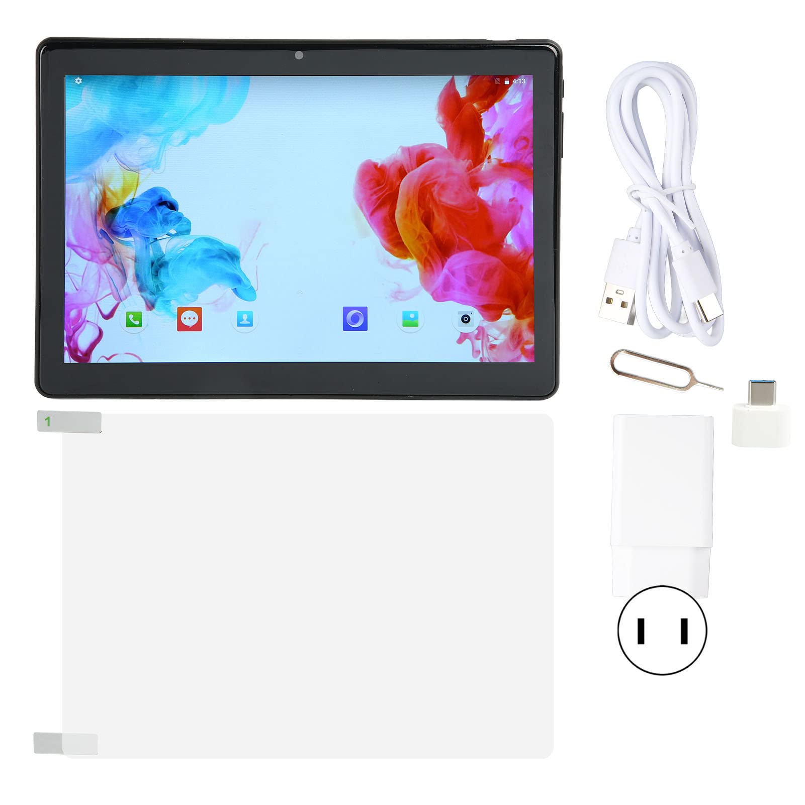 10.1in Tablet, for Android9.0 100‑240V RAM 4GB ROM 64GB Tablet PC Dual Cameras Octa Core for Play (US Plug)