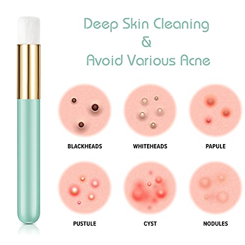 24 Pieces Lash Shampoo Brushes Set with Transparent Travel Plastic Tubes, Eyelash Extensions Nose Pore Deep Cleaning Brush Peel off Blackhead Removing Brush Tool Cosmetic Lash Cleanser Brush (Green)