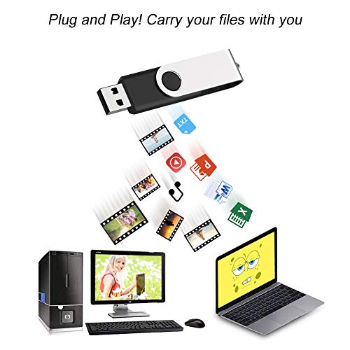 20 Pack Bulk 8GB USB Flash Drive, MONGERY USB 2.0 Memory Stick Swivel Thumb Drives Jump Drive for PC Laptop Computer (20Pack, 8GB)