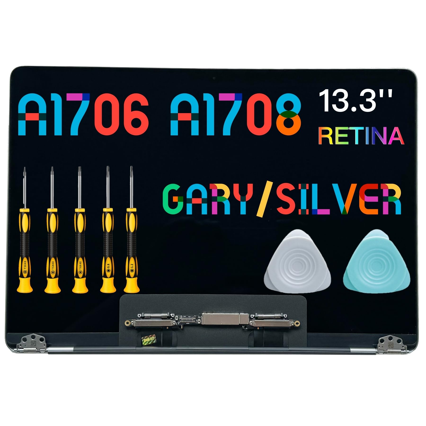 seven puppy Replacement Screen 13.3" Compatible for Pro Retina A1706 A1708 2560x1600 Late 2016 Mid 2017 EMC 3071 EMC 3163 EMC 3164 Full LCD LED Screen Assembly Display (Space Grey)