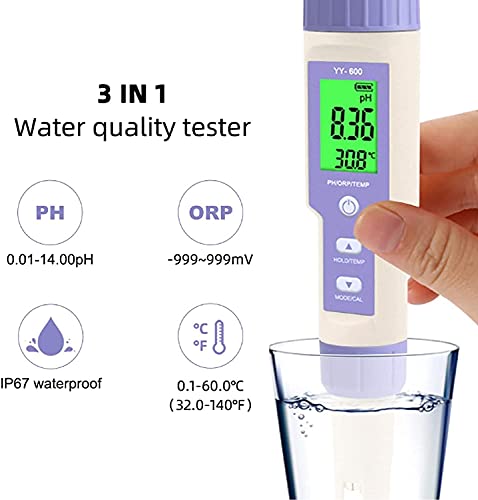 YUESFZ Precise 3-in-1 TDS Meter Digital Water Tester - ppm Meter, Easy to Use Water Quality Tester for Testing RO Drinking Water Hydroponics Aquarium Practical Water Quality Detector