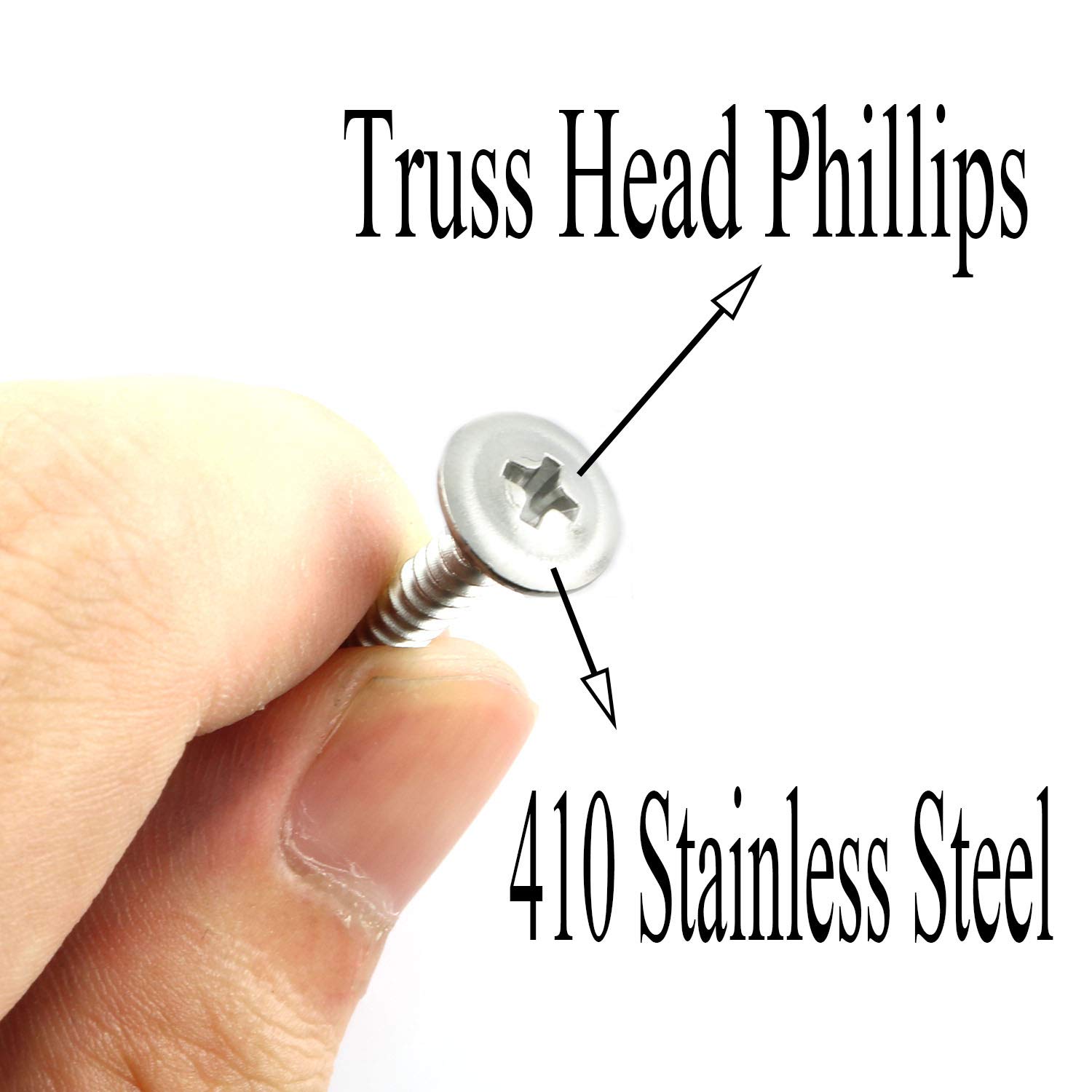 25 Pack Self-Drilling Dovetail Screws 410 Stainless Steel #8 1 Inch Truss Head Phillips Drive Drill Point Tek Screws
