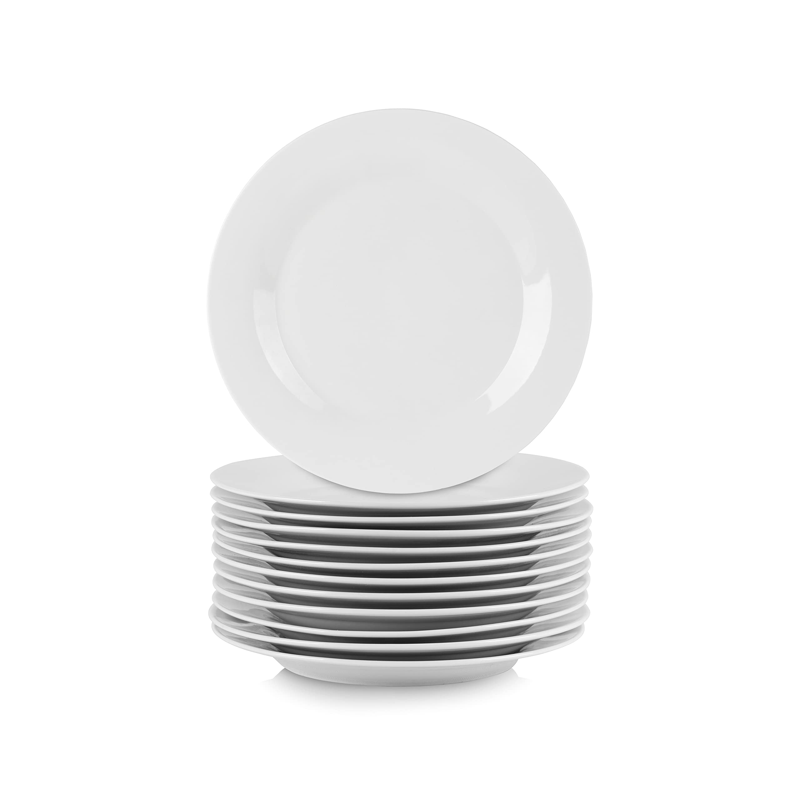 10 Strawberry Street 7.5" Catering Round Salad/Dessert Plate, Set of 12,White