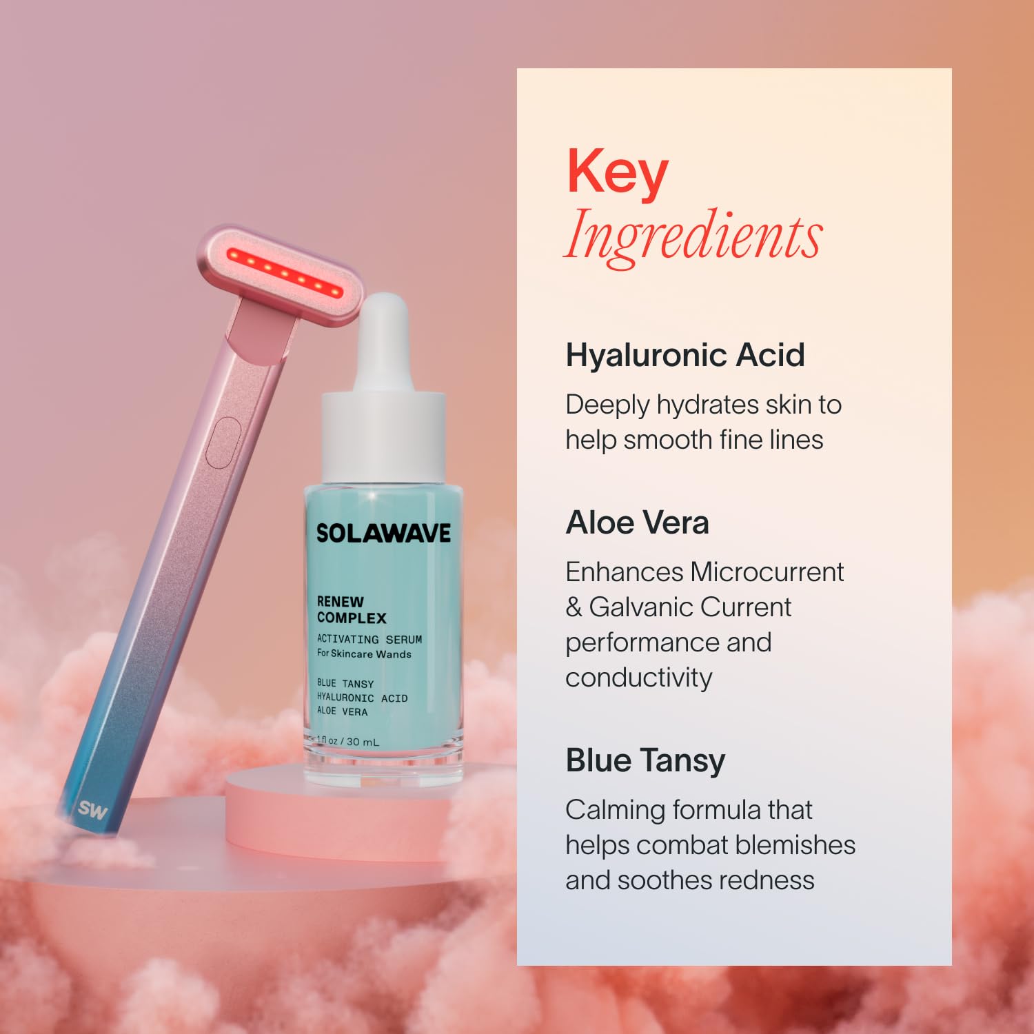 Solawave Renew Complex Serum for Face & Neck | Boost the Effects of Solawave Facial Wand | Red Light Therapy for Face & Microcurrent Facial Device for Anti-Aging & Skin Tightening | Solawave Original