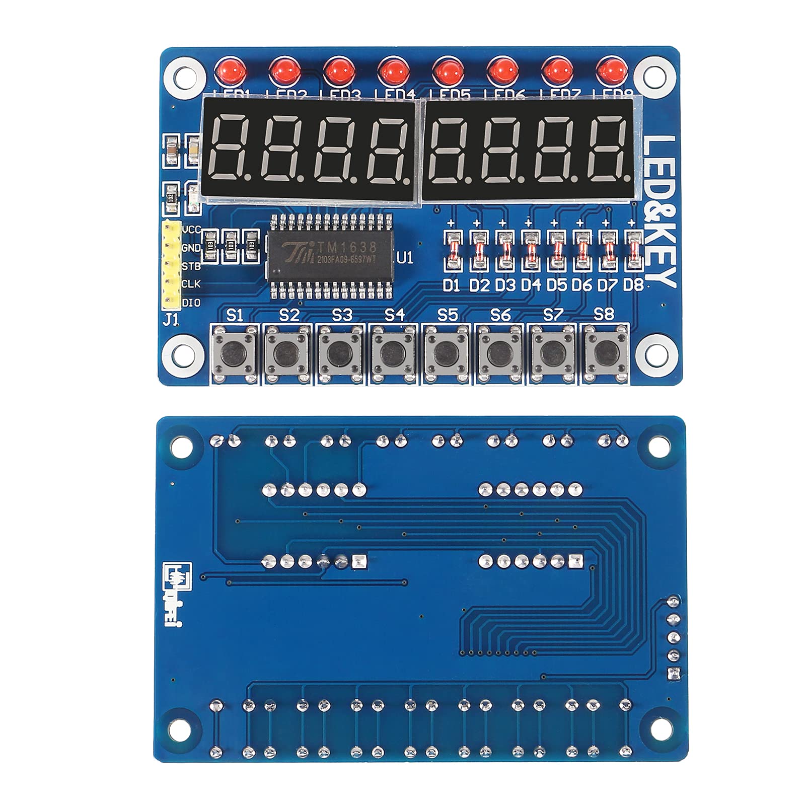 AITRIP 4PCS 8-Bit LED Digital Tube 8 Keys TM1638 Display Module Compatible with AVR for Arduino ARM