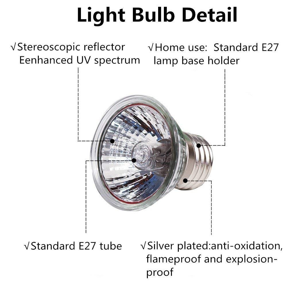 75W UVA &UVB Sun Lamp Sunbathe Reptile Lizard Lamp Pet Coop Heater Reptile Chicken Turtle Brooder 6 Pack Heat lamp