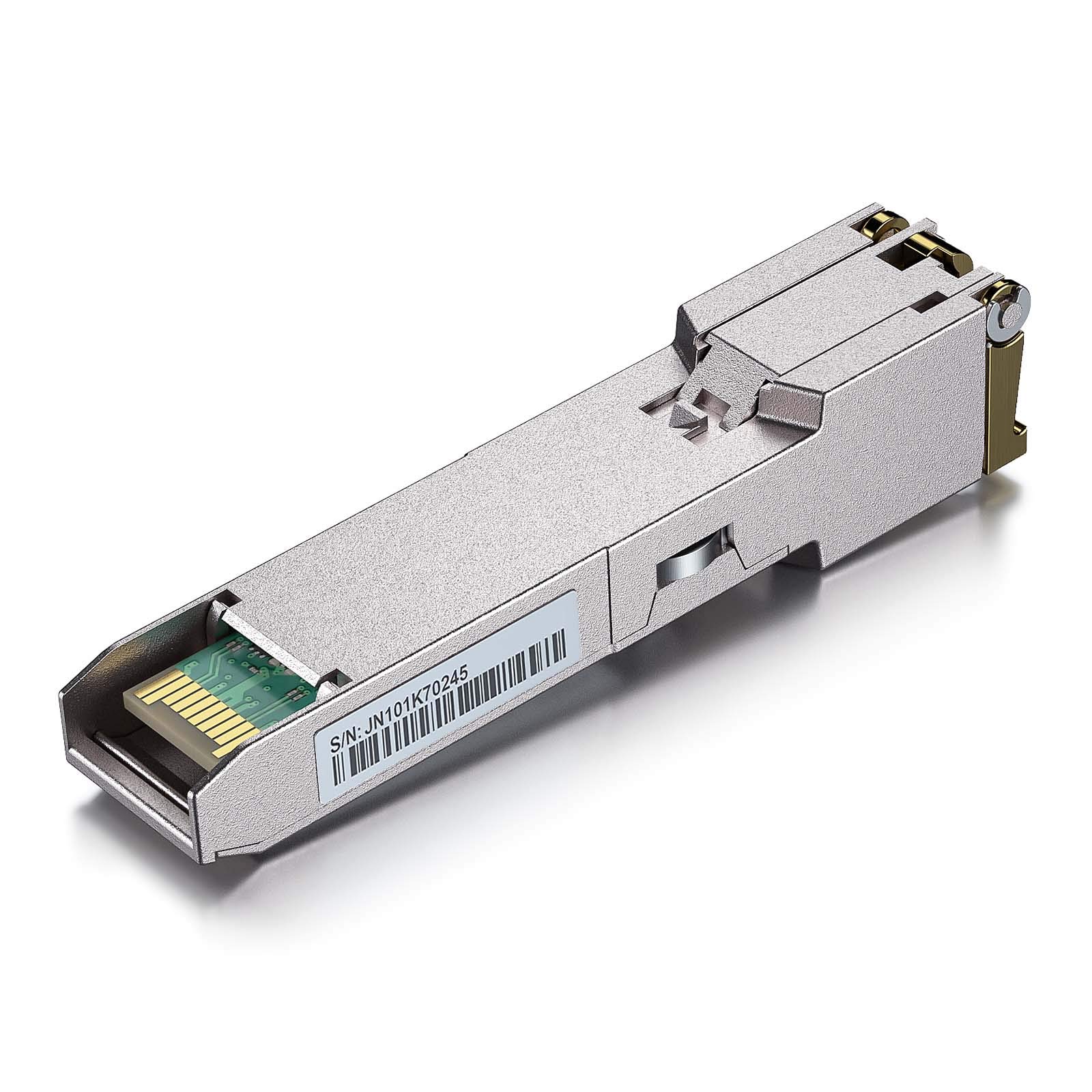 10Gtek SFP to RJ45 1000BASE-T Copper Transceiver, 1.25G SFP-T Module for Cisco SFP-GE-T, Meraki, Fortinet, Ubiquiti UniFi UF-RJ45-1G, D-Link, Supermicro, Netgear, TP-Link and More