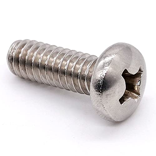 Glvaner #6-32 x 3/8" (100 pcs) Pan Head Machine Screws, 18/8 Stainless Steel 304, Phillips Drive Cross Round Head Machine Screws, Fully Threaded, Machine Coarse Thread
