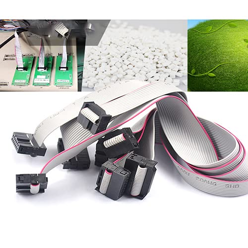 Heyiarbeit 2pcs IDC 16 Pin Connector Gray Wire Flat Ribbon Cable Connector Length 30cm 2.54mm Pitch