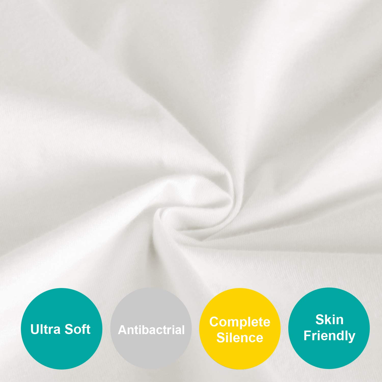 100% Organic Cotton Pack N Play Sheets with 2 Pack Pack and Play Mattress Pad for Playard, White