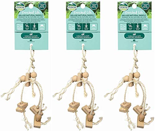 Oxbow Animal Health 3 Pack of Enriched Life Deluxe Natural Dangly Small Pet Chew Toys