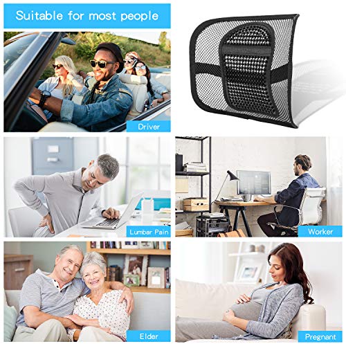 ACVCY Lumbar Mesh Support for Office Chair or Car Seat, Breathable Comfortable Back Support for Office Chair Lumbar Support Cushion for Car Seats Office Chair Car Lumbar Cushion 12β x 16β