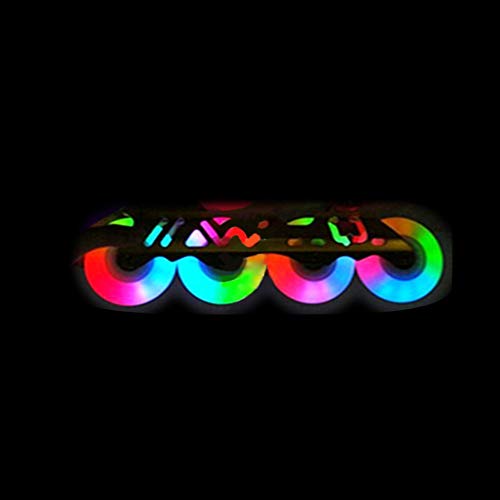 Gaweb Skating Shoes Wheels,4Pcs 76/80mm Skating LED Luminous Flashing Inline Roller Skates Shoes Wheels Green 76mm