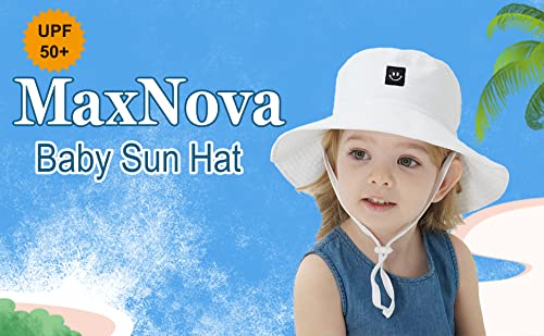 Baby Boy Sun Hat Bucket Hats for Toddler 6-12,12-24 Months 2pack Smile Face Grey/Navy