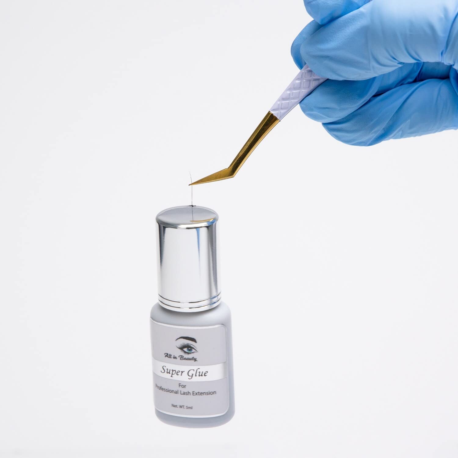Eyelash Extension Super Glue,Fast Drying,Long Lasting False Eyelash Adhesive, Lash Extension Supplies for Professionals Eyelashes Artists,Powerfull Adhesive, Less Than 1 Second Drying time (5ml)