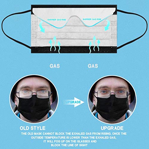 50Pcs Anti-fog Disposable Face_Mask for Glasses Wearers, 3-ply Protective Breathable Face_Masks with Nose Wire, Prevent Fogging Facemasks for Adults
