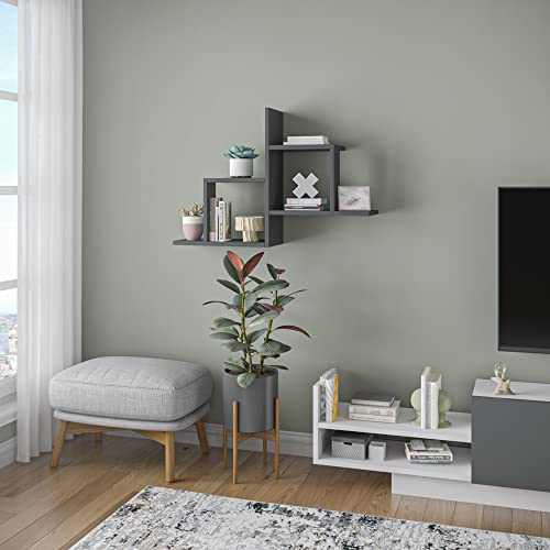 Ada Home Decor Webb Modern Anthracite Wall Shelf 22.83'' H x 33.86'' W x 7.87'' D / Wall Storage / Shelving Unit