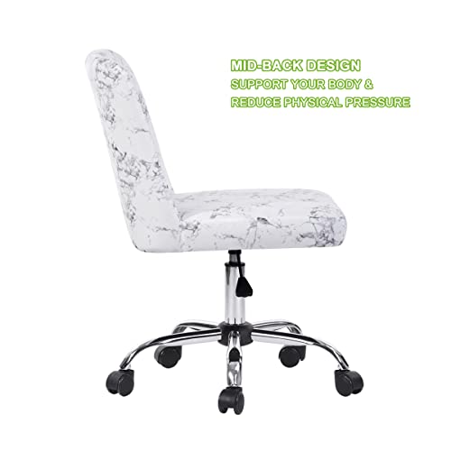 Geniqua Fabric Office Chair Adjustable Height Casters Computer Task Chair Swivel Home Office, Marble