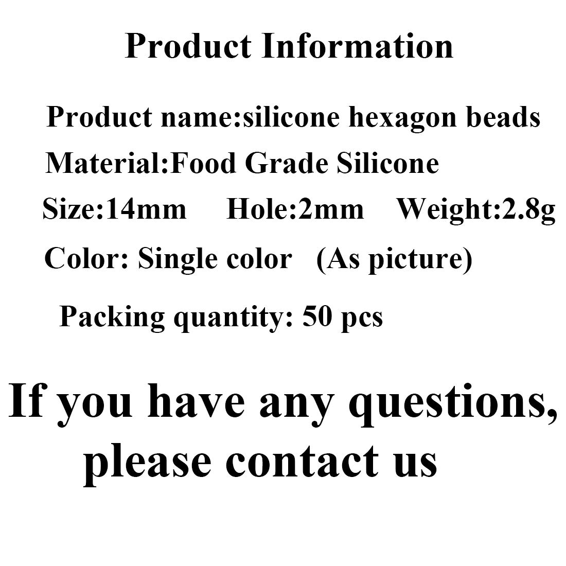 50pcs Black Color 14mm Hexagon Silicone Focal Beads for Pen Silicone Geometry Spacer Beads for Keychain Mom Woman Jewelry Craft Making